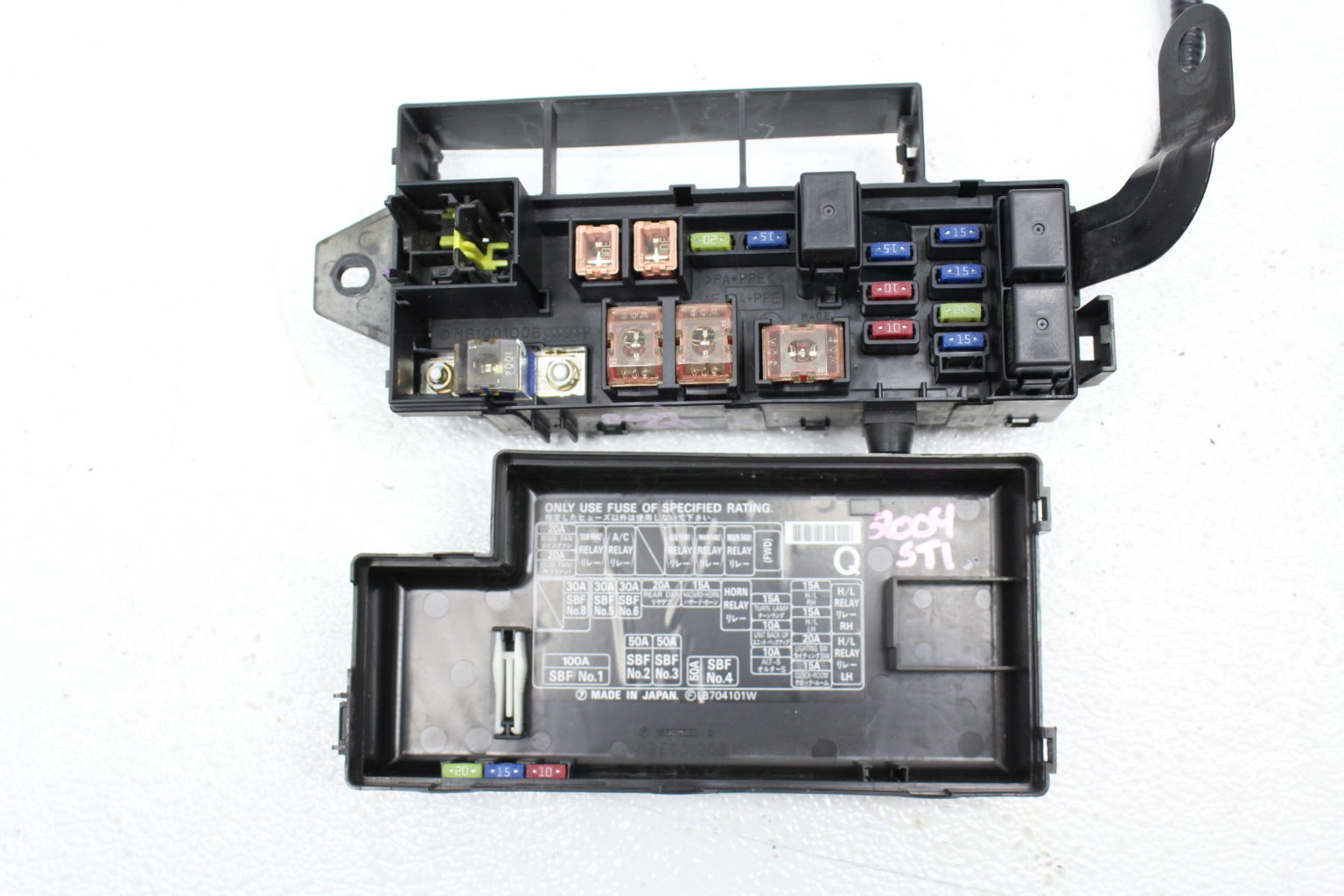 2002-2005 SUBARU IMPREZA WRX & STI ENGINE BAY FUSE BOX PANEL ASSEMBLY ...