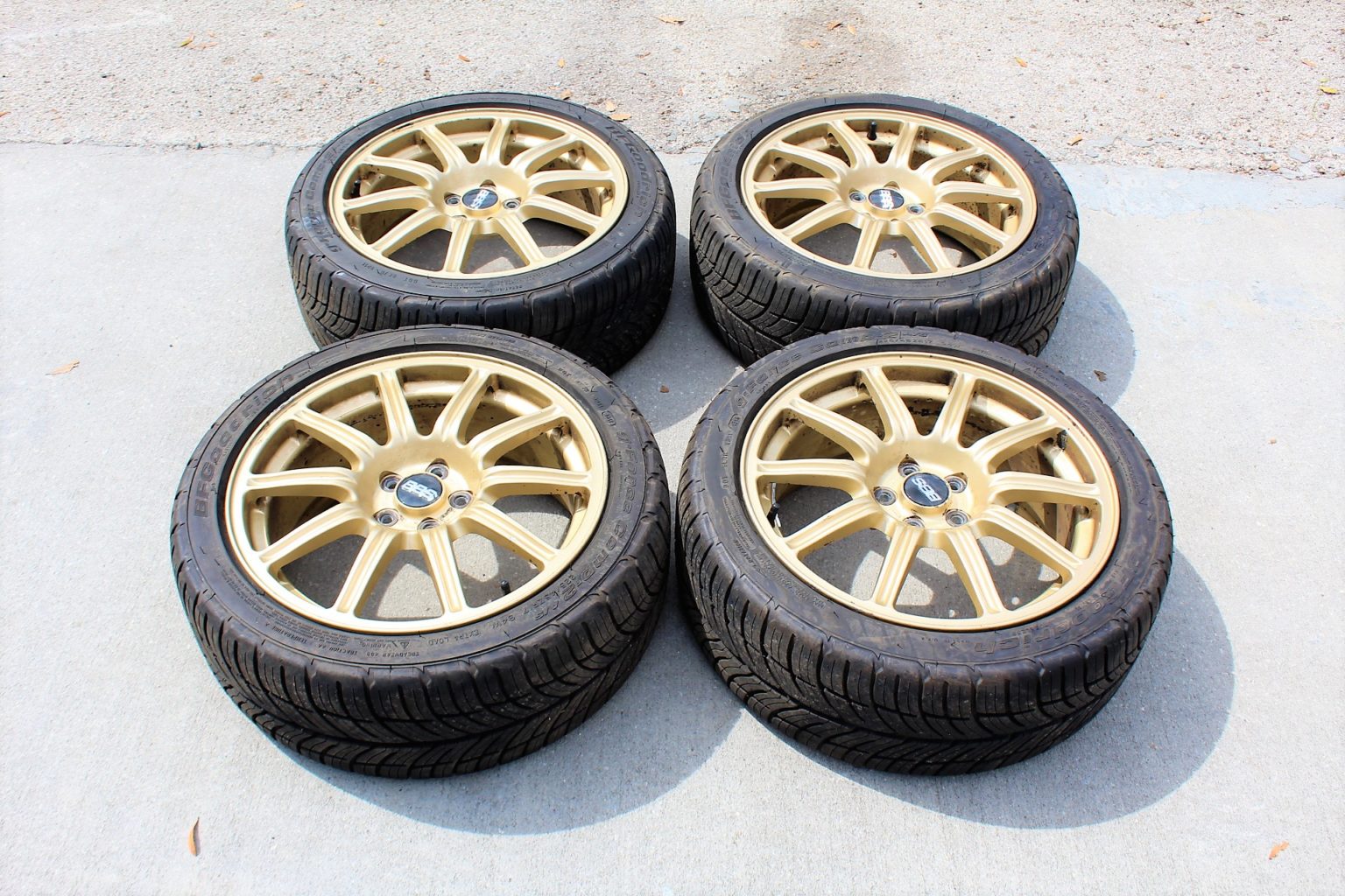 04 2004 SUBARU WRX STI GOLD FORGED BBS RIMS WHEELS & TIRES 5X100 17X7.5 ...