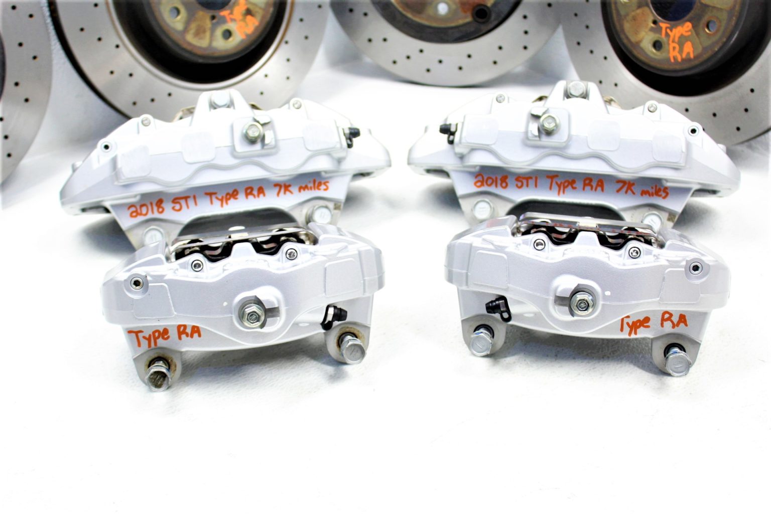 18 2018 SUBARU WRX STI TYPE RA 6/2 POT BREMBO BRAKE CALIPERS & ROTORS ...