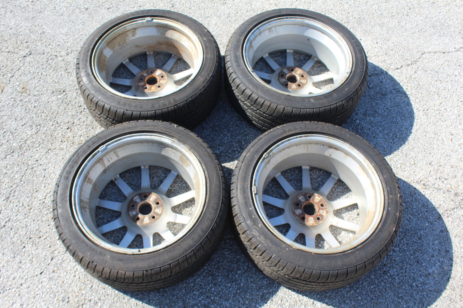 04 2004 SUBARU WRX STI SILVER FORGED BBS RIMS WHEELS & TIRES 5X100 17X7 ...
