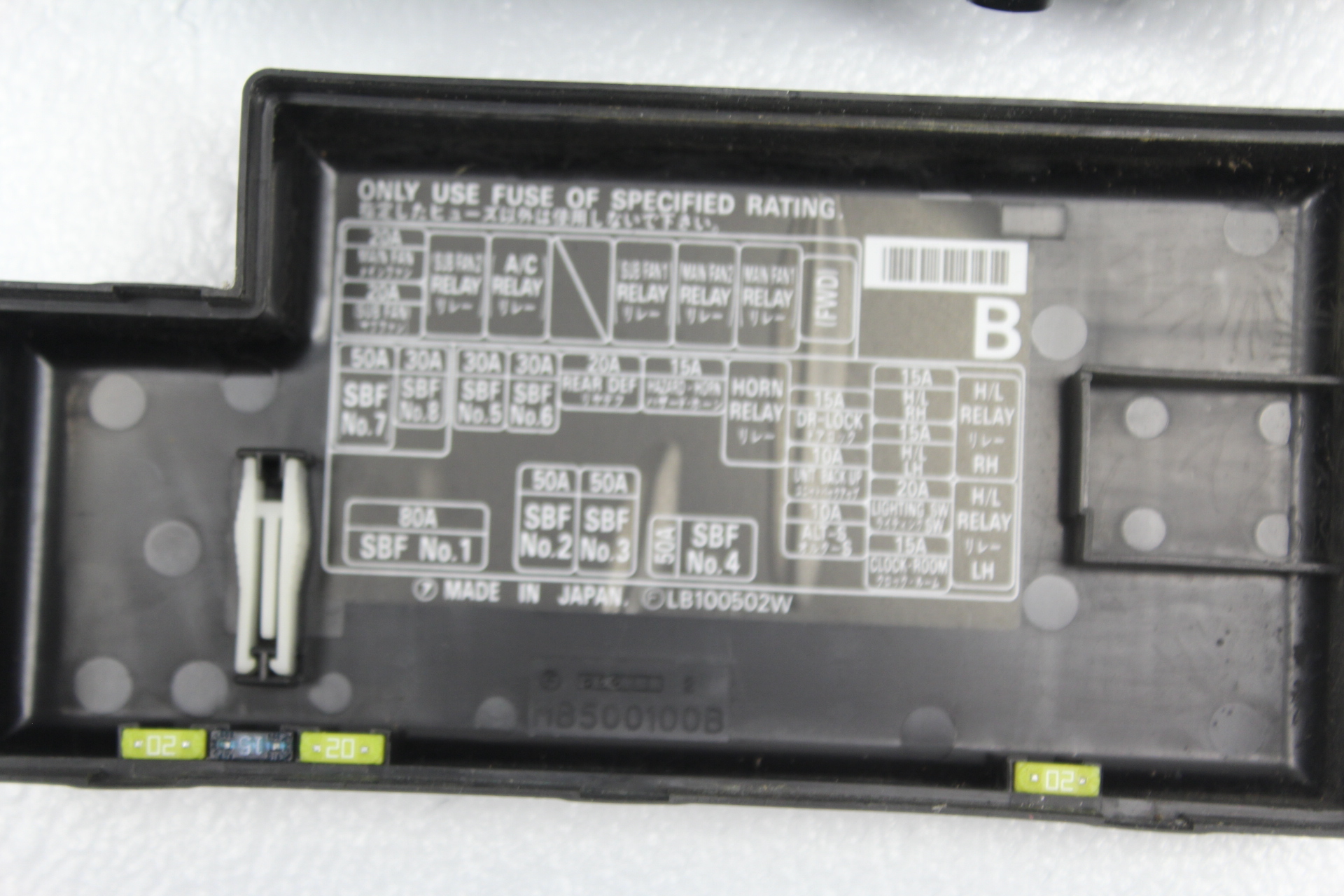 1998-2001 SUBARU IMPREZA 2.5 RS GC8 ENGINE FUSE BOX RELAY COVER ...