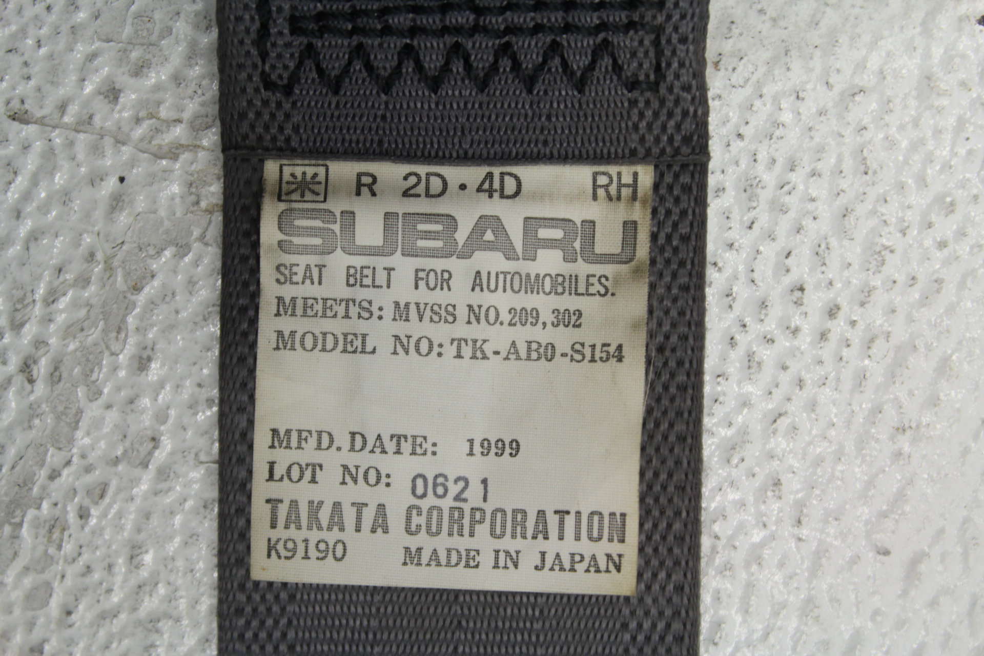 1998-2001 SUBARU IMPREZA 2.5 RS GC8 REAR SEAT BELTS DRIVER / PASSENGER ...
