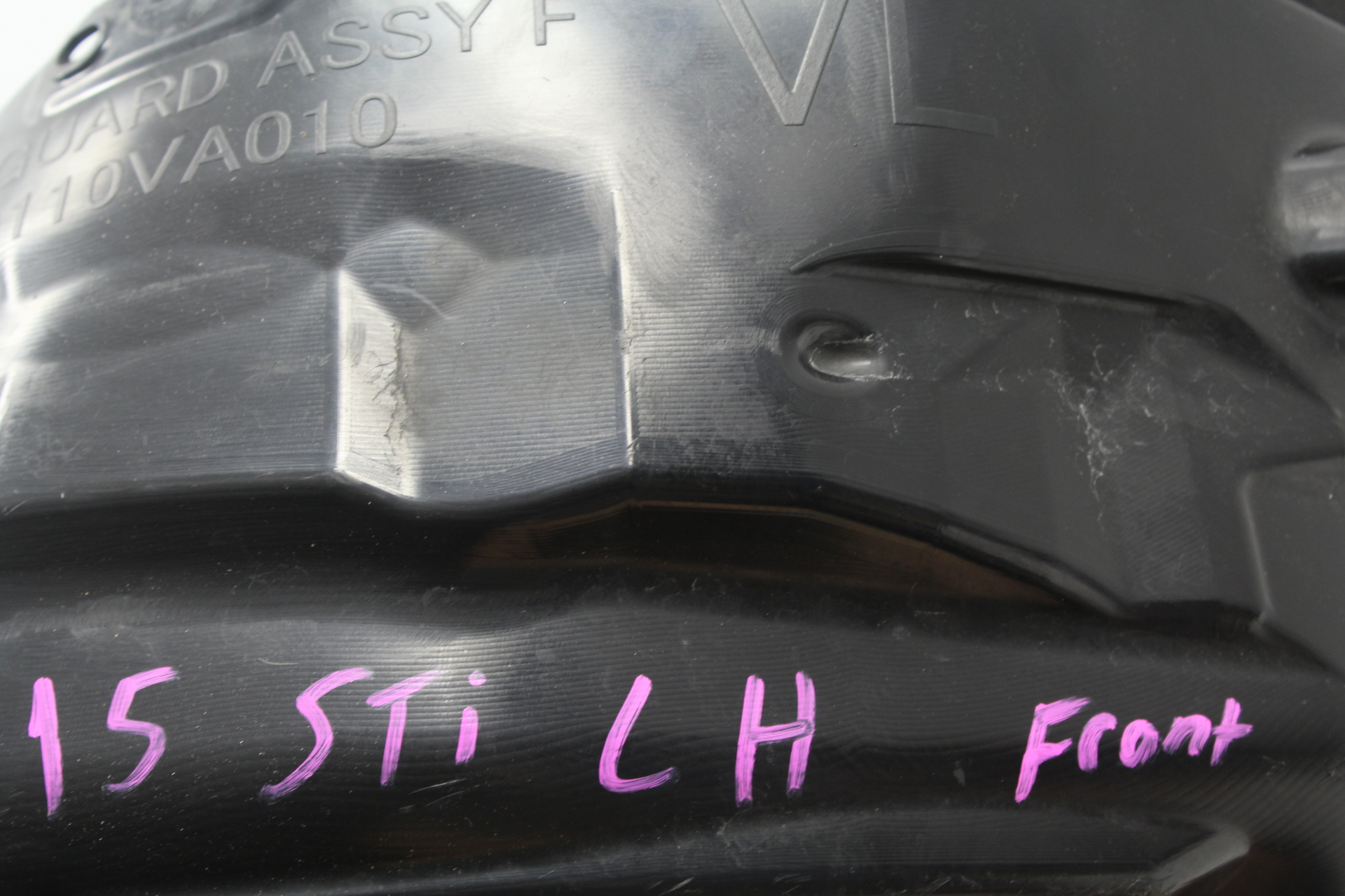 2015-2020 SUBARU WRX STI FRONT LH DRIVER SIDE FENDER LINER MUD GUARD ...