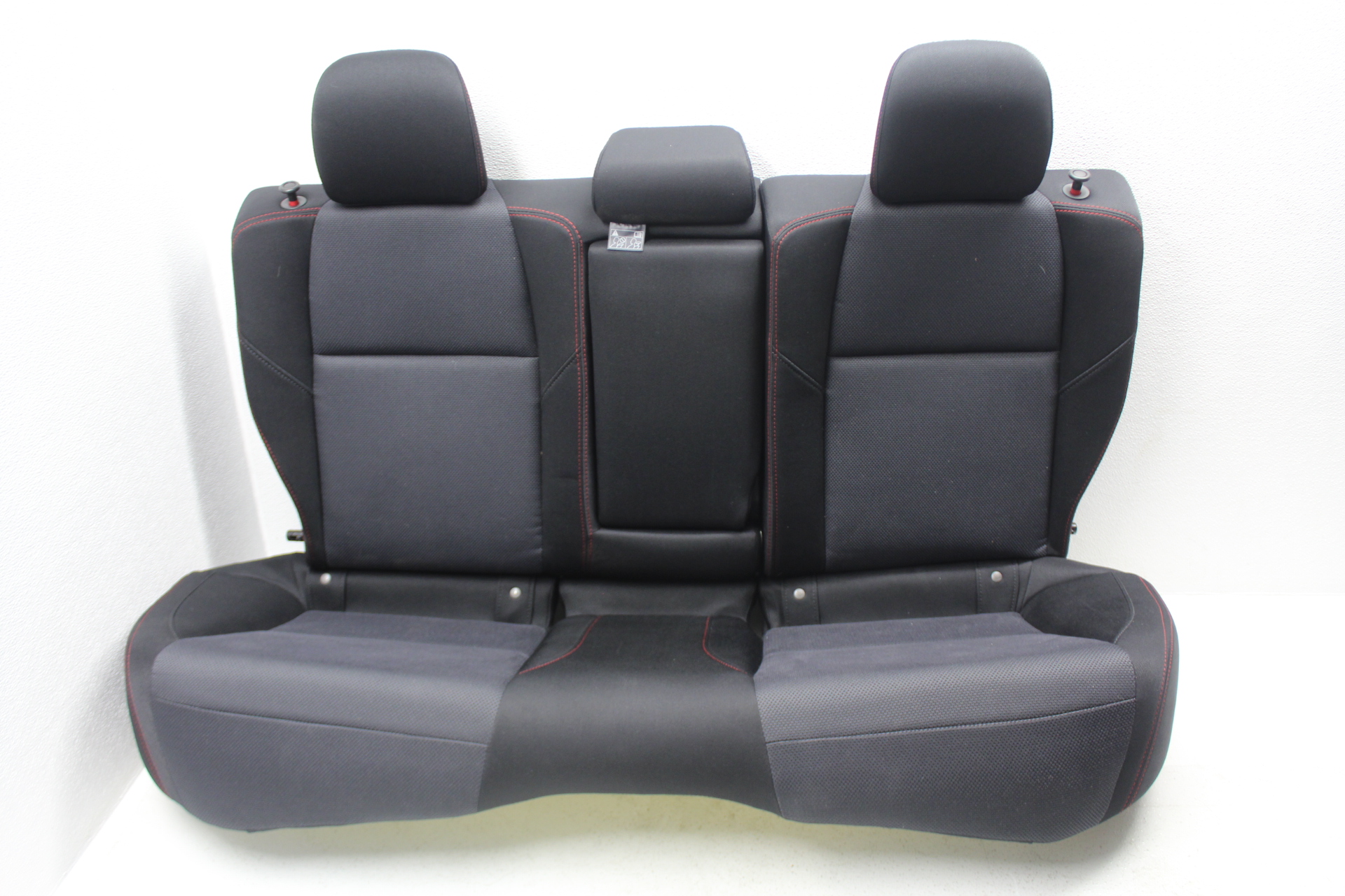 2015-2020 SUBARU WRX REAR SEATS SET CLOTH RED STITCHED W/ ARMREST PAIR ...