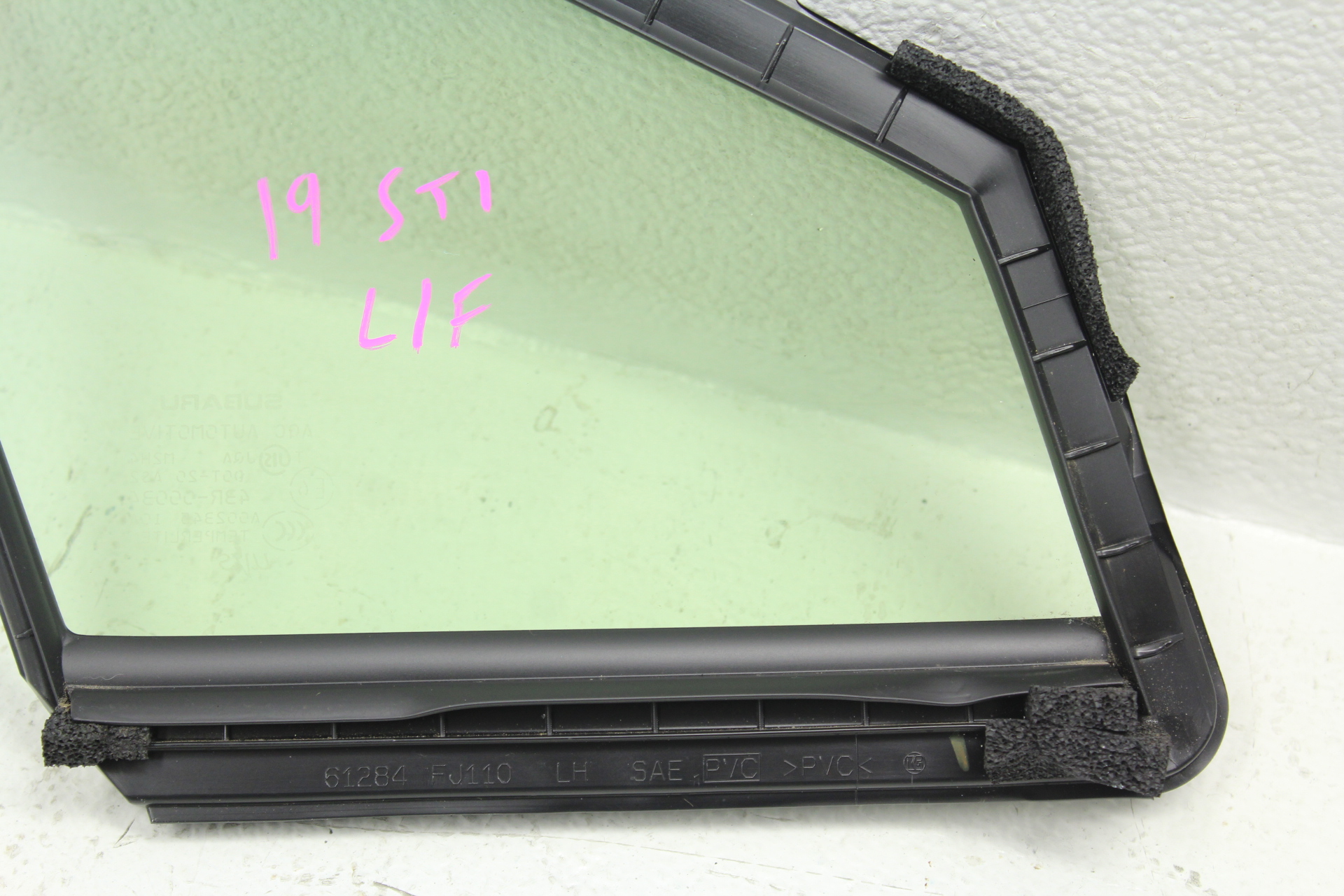 2015-2020 SUBARU WRX & STI FRONT LH DRIVER SIDE DOOR CORNER WINDOW ...