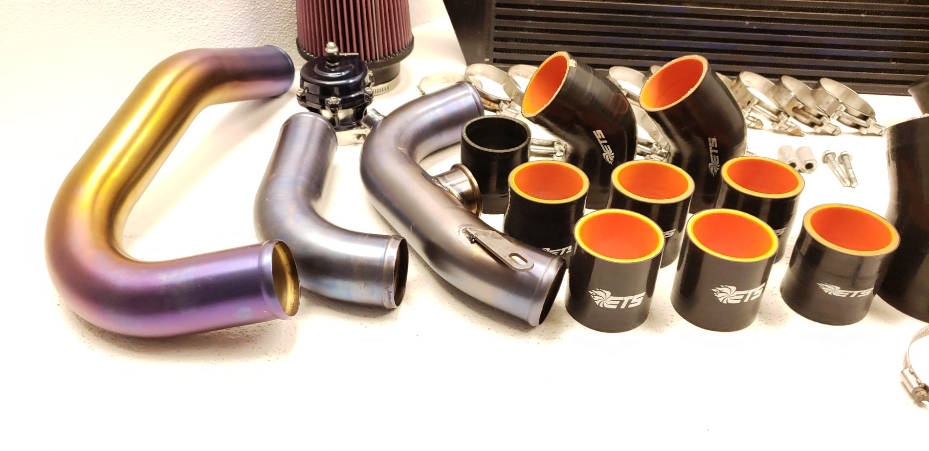 2008-2014 SUBARU WRX & STI ETS ROTATED TITANIUM FRONT MOUNT INTERCOOLER ...