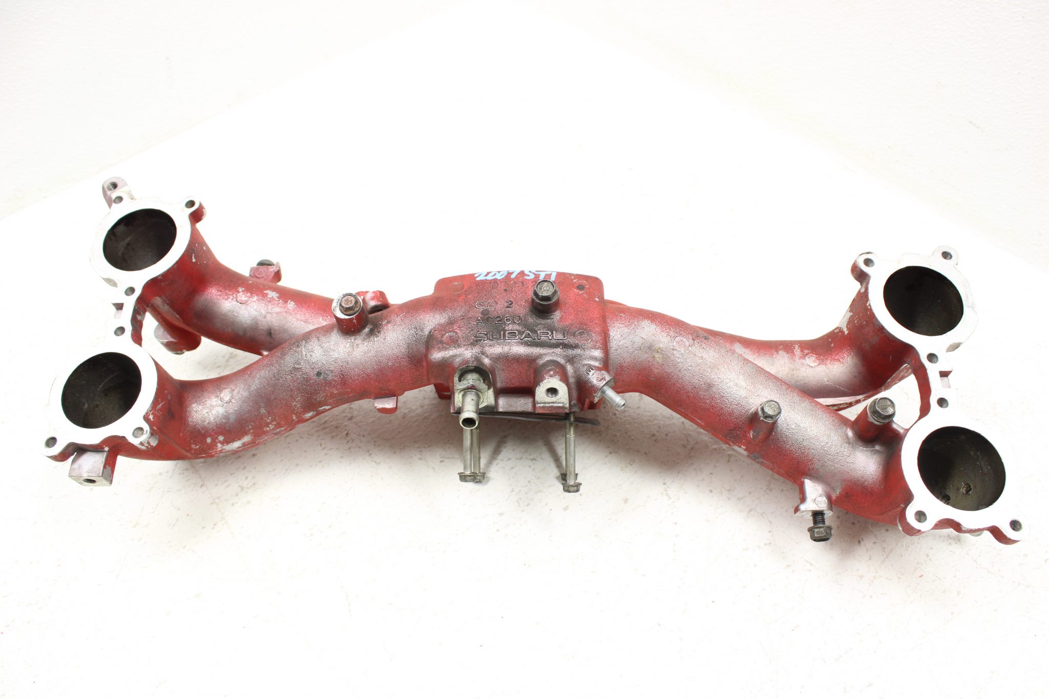 2007 SUBARU WRX STI ENGINE INTAKE MANIFOLD ASSEMBLY WRINKLE RED EJ257 ...