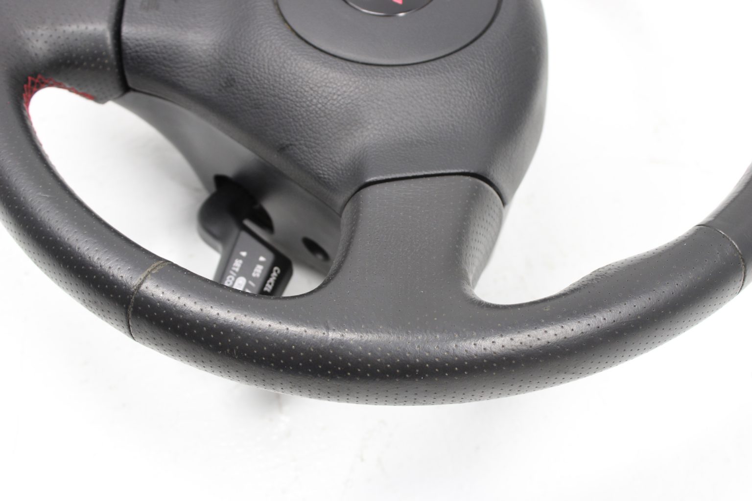 2005-2007 SUBARU WRX STI STEERING WHEEL & HORN ASSEMBLY RED STITCHED ...