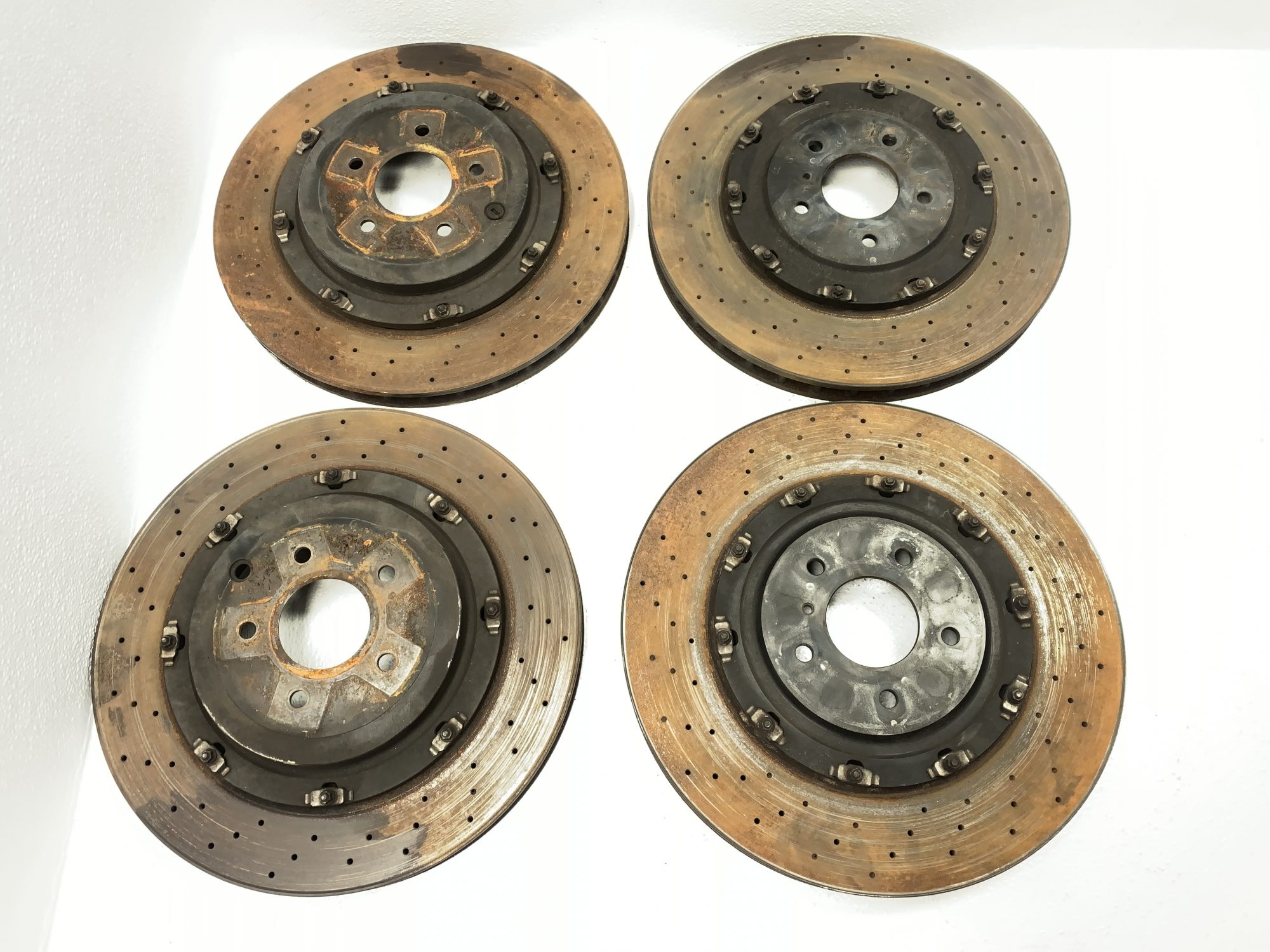 2009 NISSAN R35 GTR CBA FRONT AND REAR BREMBO BRAKE ROTORS OEM 49K ...