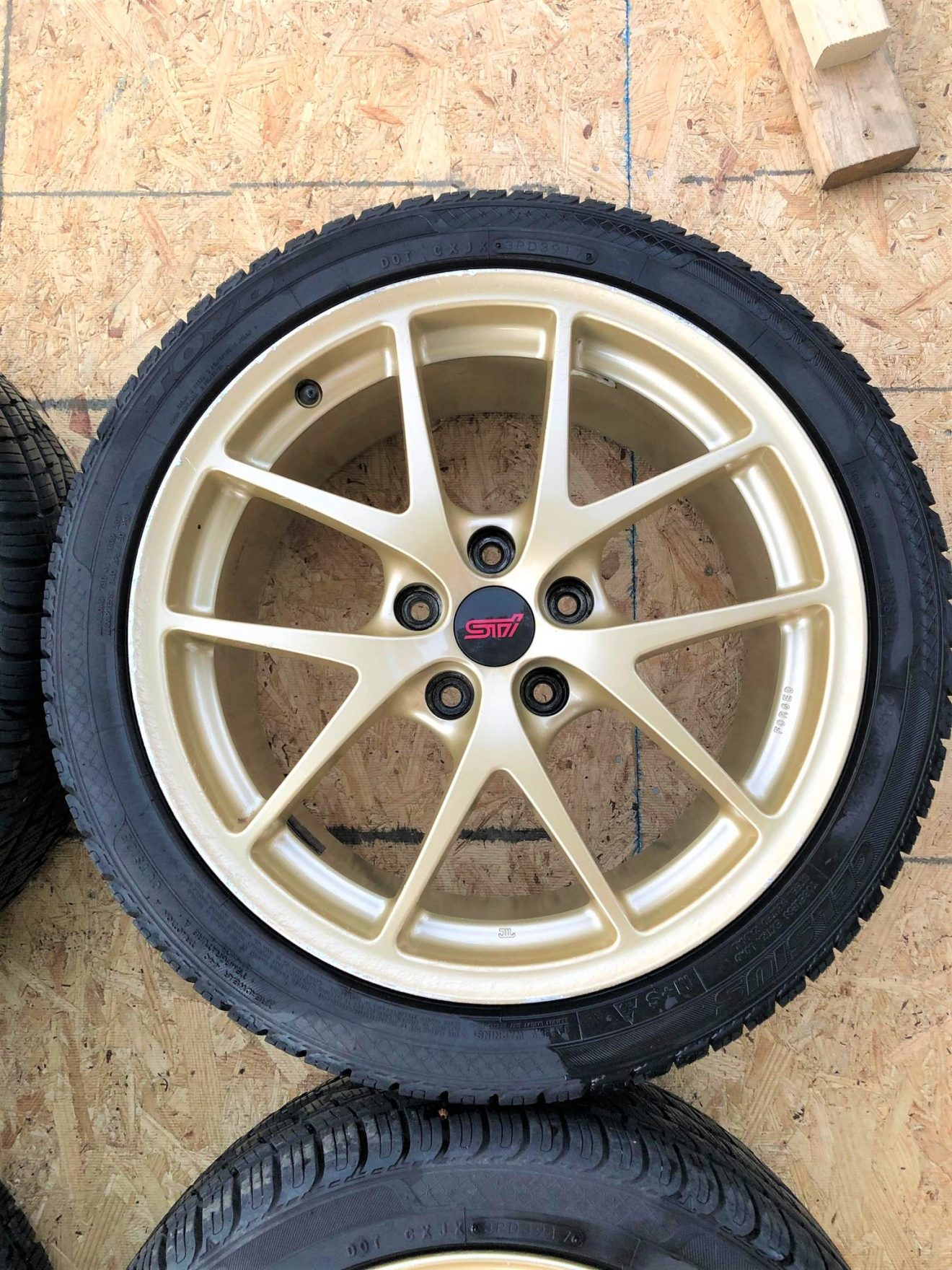 2015 SUBARU WRX STI LAUNCH EDITION FORGED BBS GOLD 18″ WHEELS RIMS ...