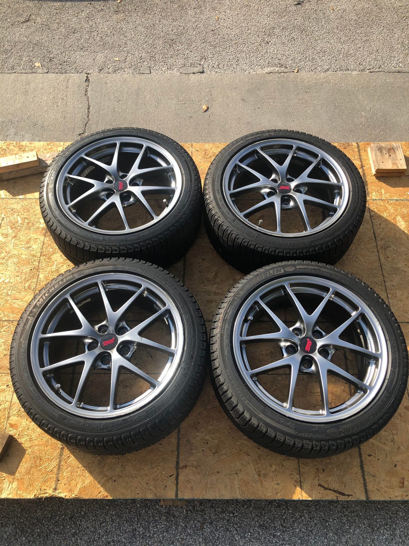 2015-2017 SUBARU WRX STI LIMITED FORGED BBS WHEELS RIMS & TIRES 18X8.5 ...