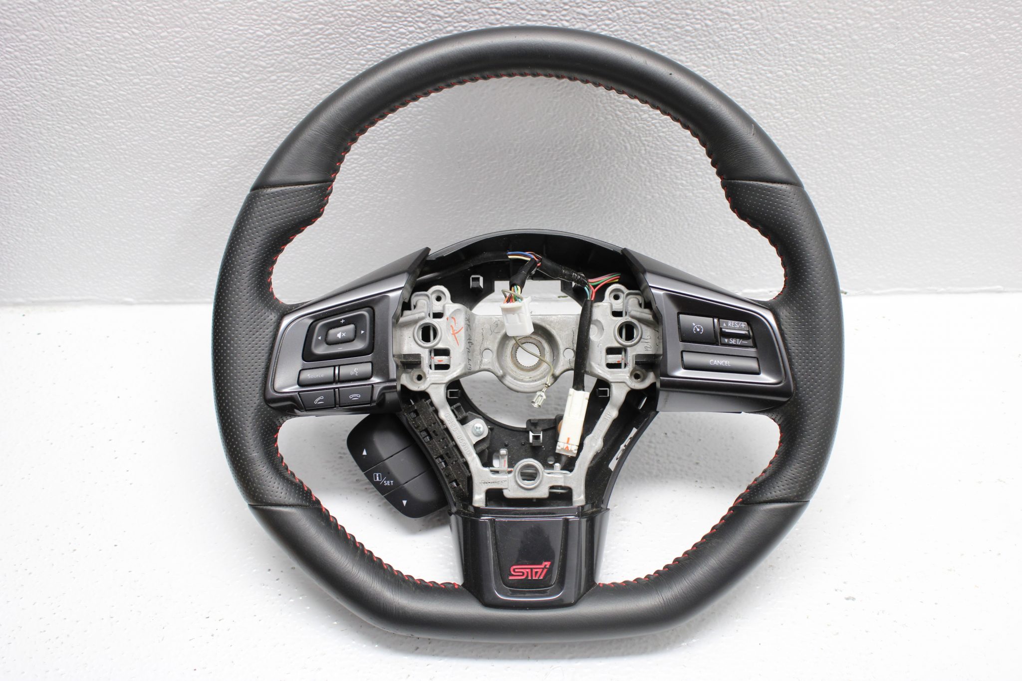 2015-2021 SUBARU WRX STI STEERING WHEEL ASSEMBLY LEATHER RED STITCHED ...