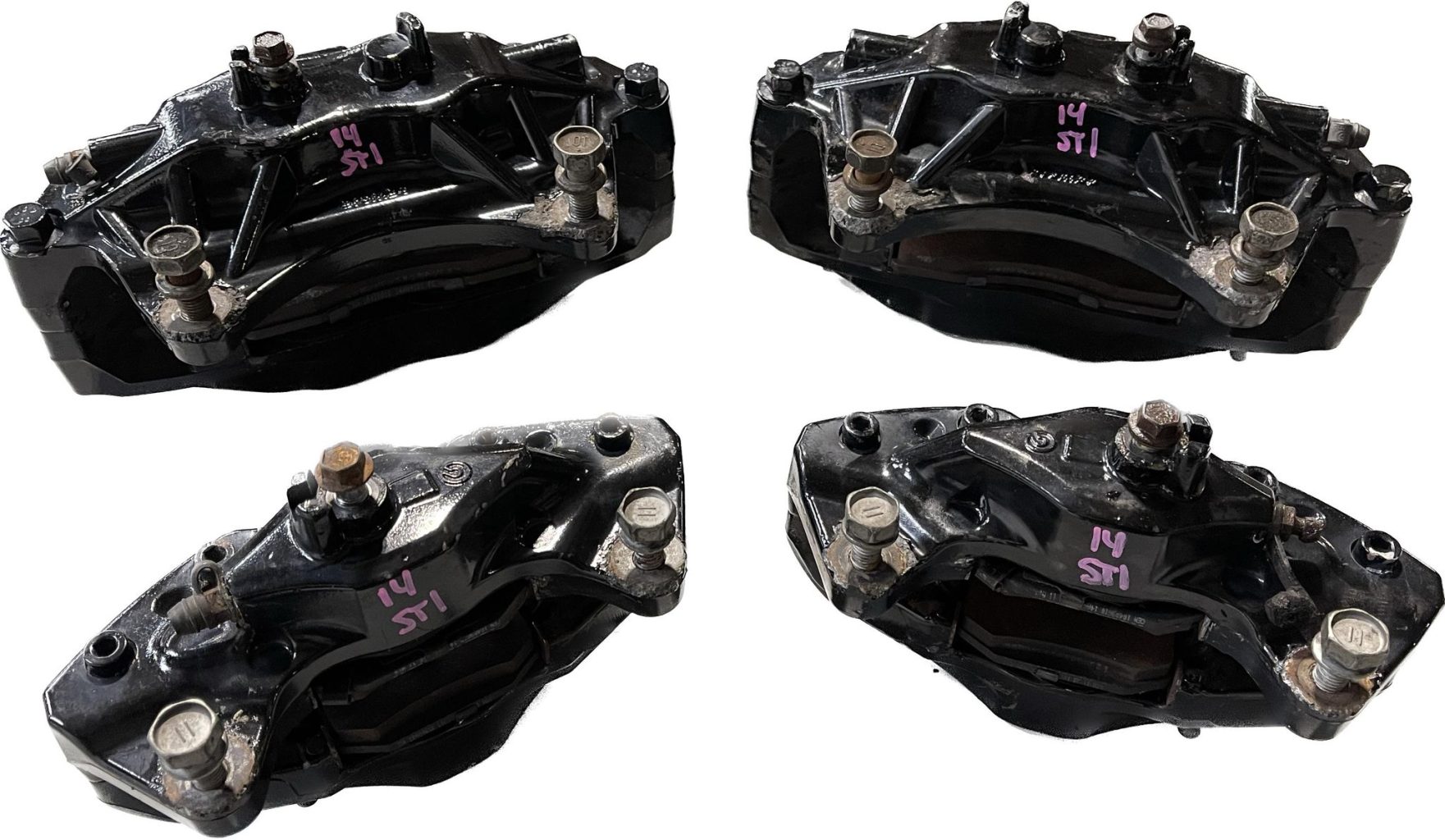 2008-2017 SUBARU WRX STI FRONT & REAR BREMBO BRAKE CALIPERS OEM 57K ...
