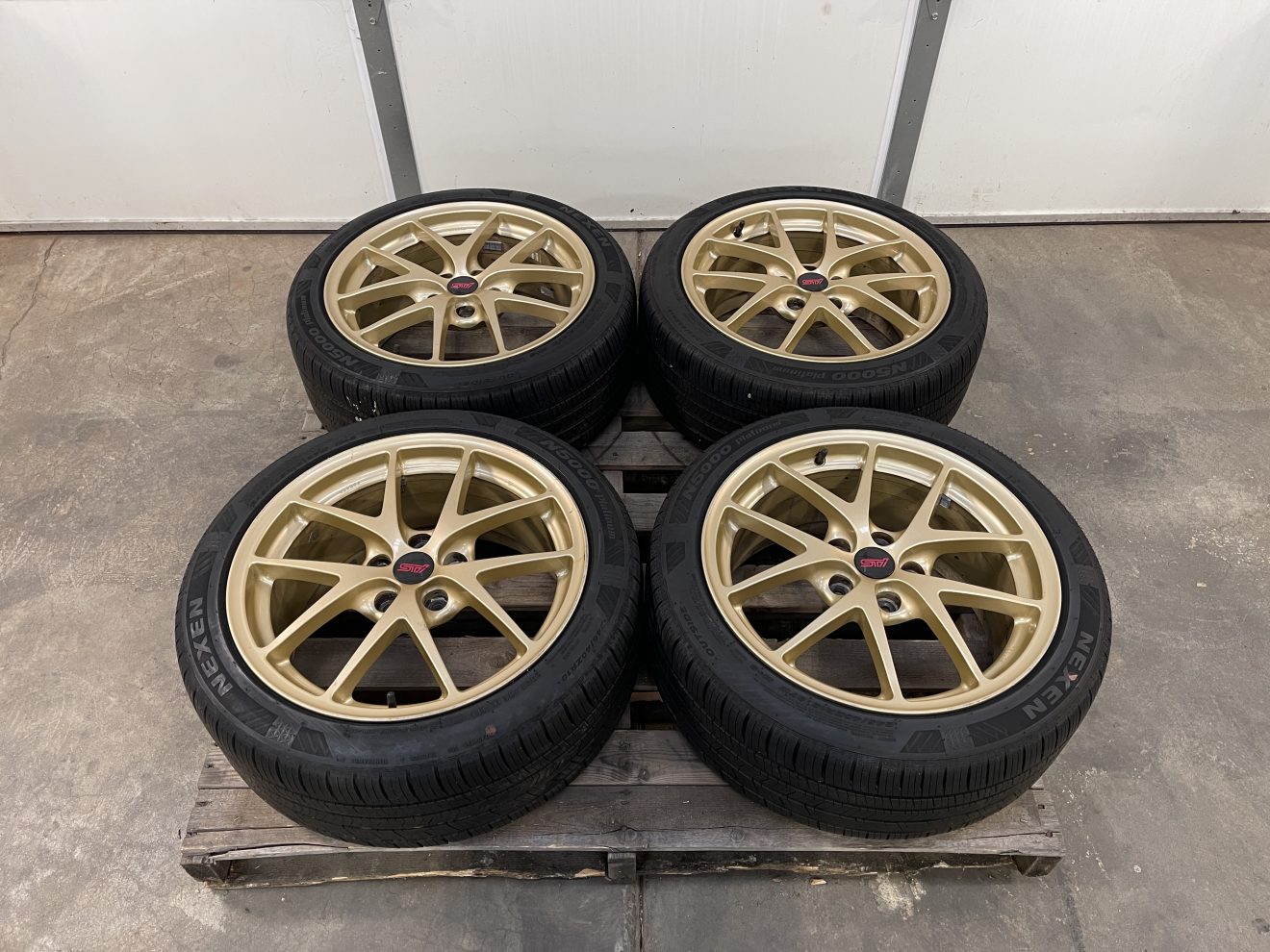 2015 SUBARU WRX STI LAUNCH EDITION FORGED BBS GOLD 18″ WHEELS RIMS ...