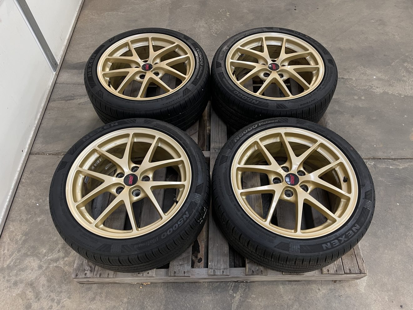 2015 SUBARU WRX STI LAUNCH EDITION FORGED BBS GOLD 18″ WHEELS RIMS ...