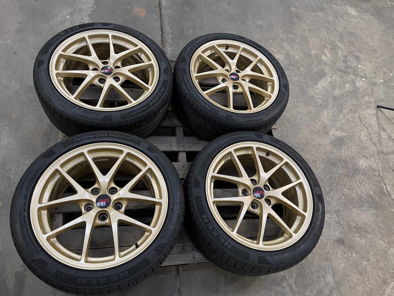 2015 SUBARU WRX STI LAUNCH EDITION FORGED BBS GOLD 18″ WHEELS RIMS ...