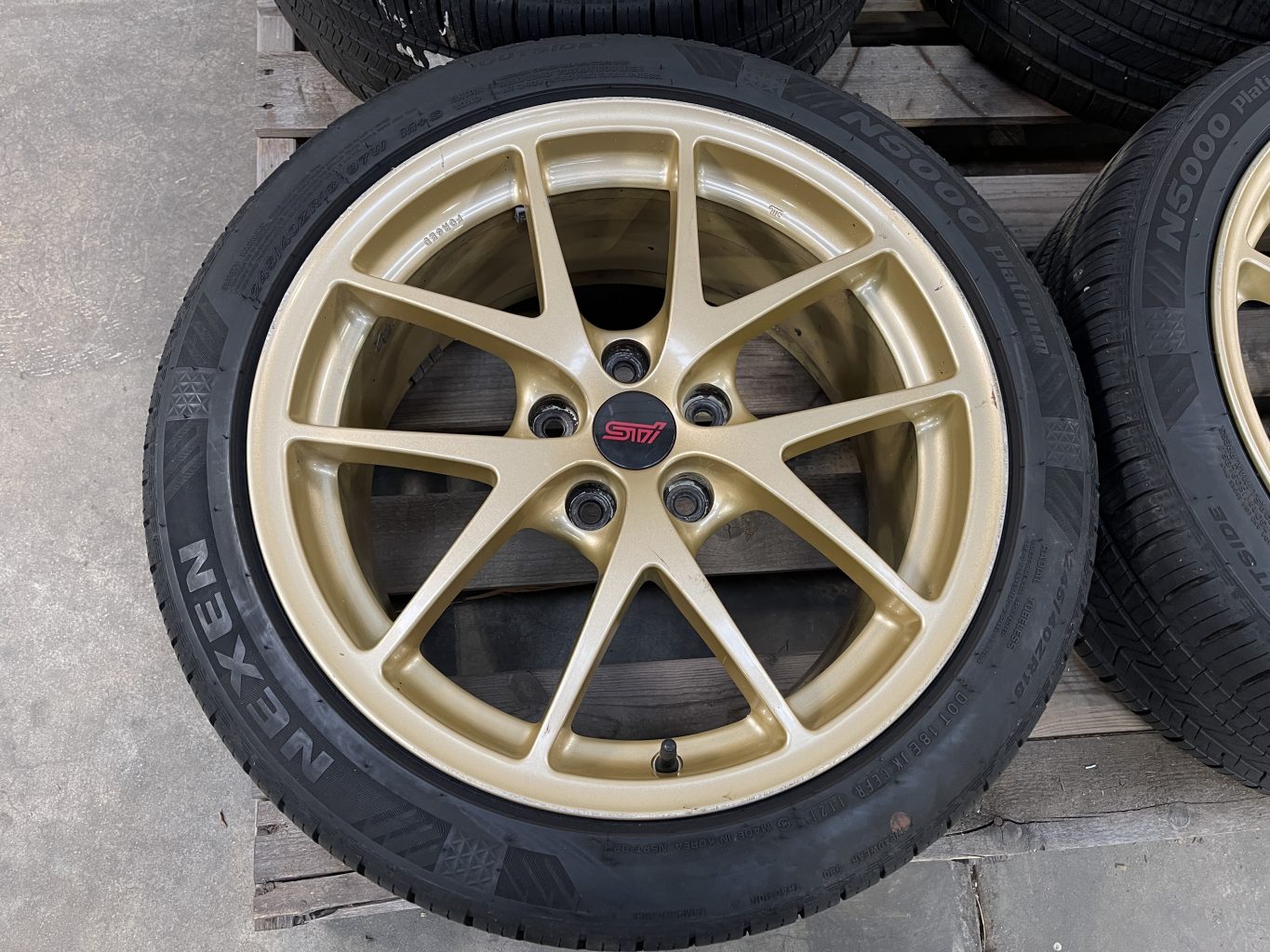 2015 SUBARU WRX STI LAUNCH EDITION FORGED BBS GOLD 18″ WHEELS RIMS ...