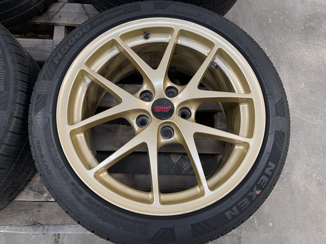 2015 SUBARU WRX STI LAUNCH EDITION FORGED BBS GOLD 18″ WHEELS RIMS ...