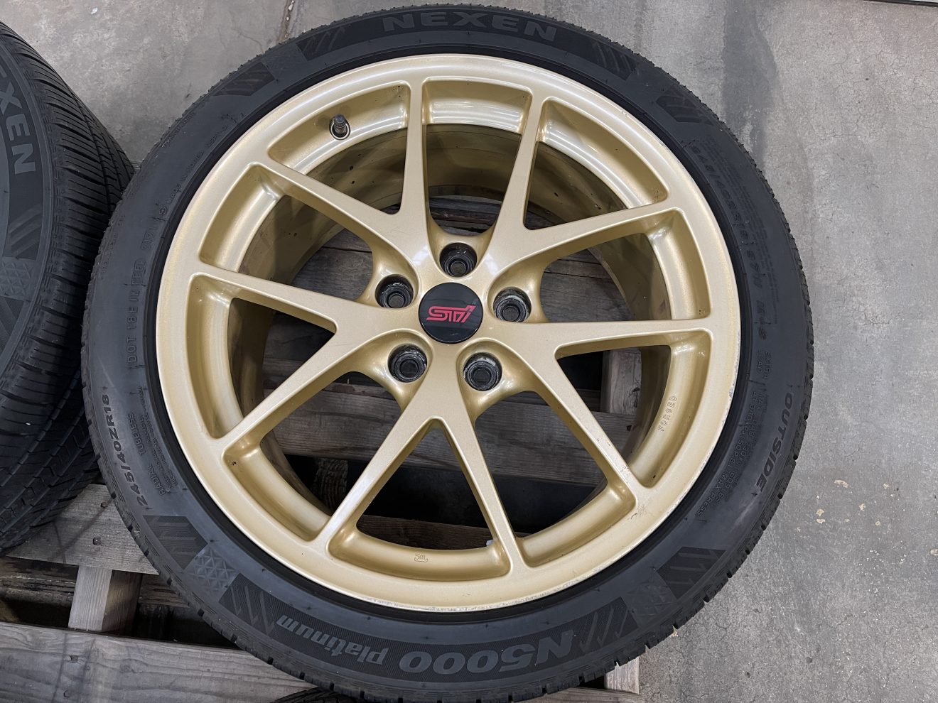 2015 SUBARU WRX STI LAUNCH EDITION FORGED BBS GOLD 18″ WHEELS RIMS ...