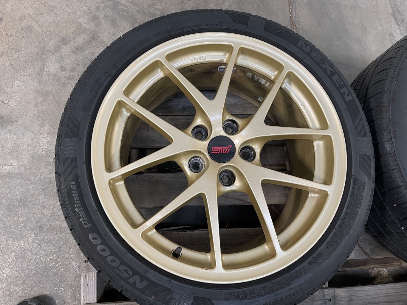 2015 SUBARU WRX STI LAUNCH EDITION FORGED BBS GOLD 18″ WHEELS RIMS ...