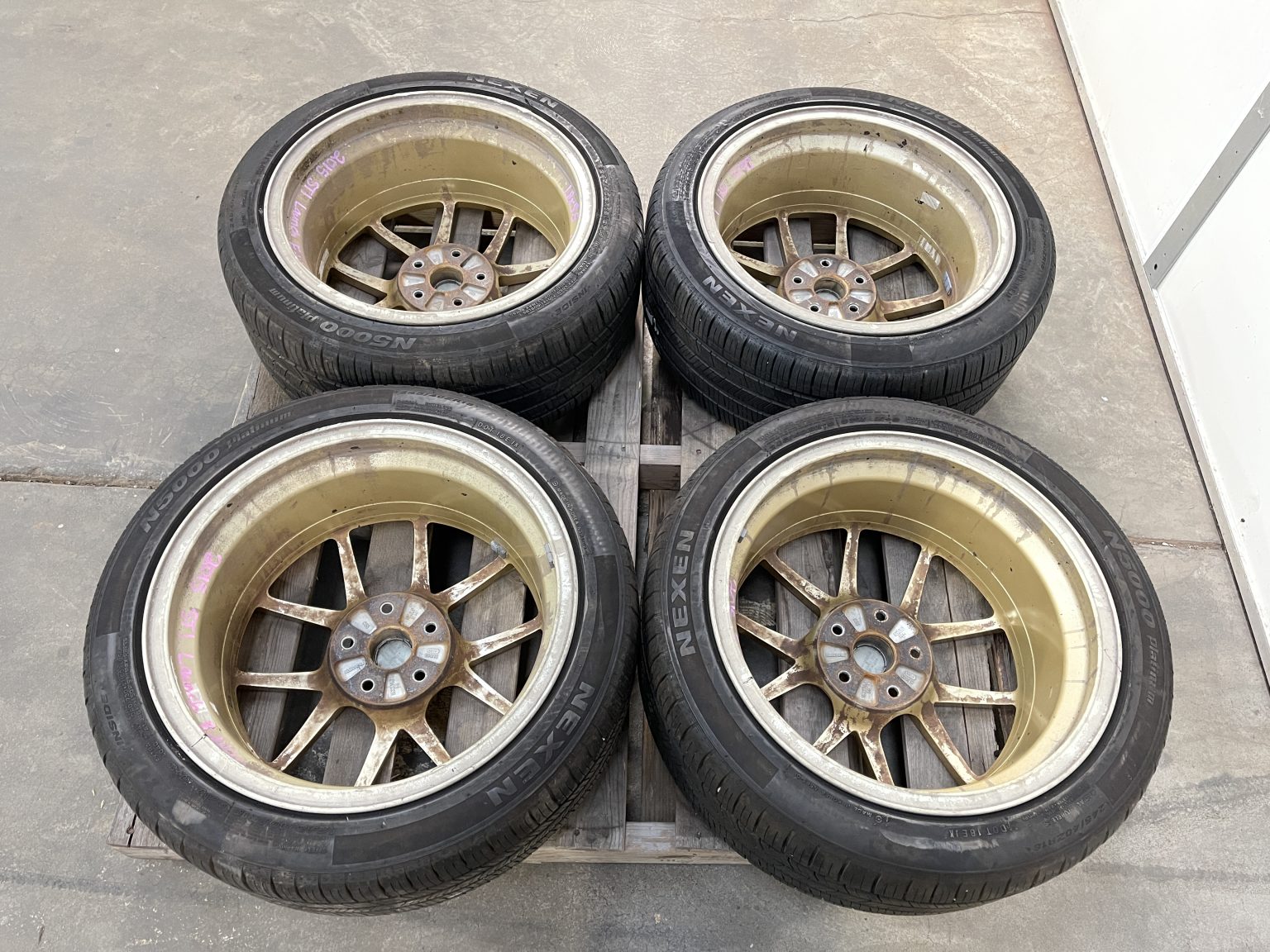 2015 SUBARU WRX STI LAUNCH EDITION FORGED BBS GOLD 18″ WHEELS RIMS ...